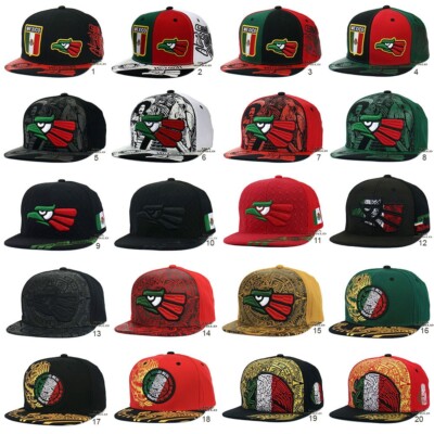 MEXICAN MEXICO Hat Eagle Aguila Aztec Snapback Flat Bill Cotton ...