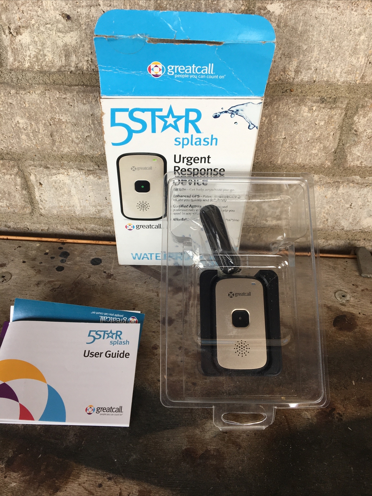 GreatCall Splash Waterproof Medical Alert Device 5 Star Silver for sale ...