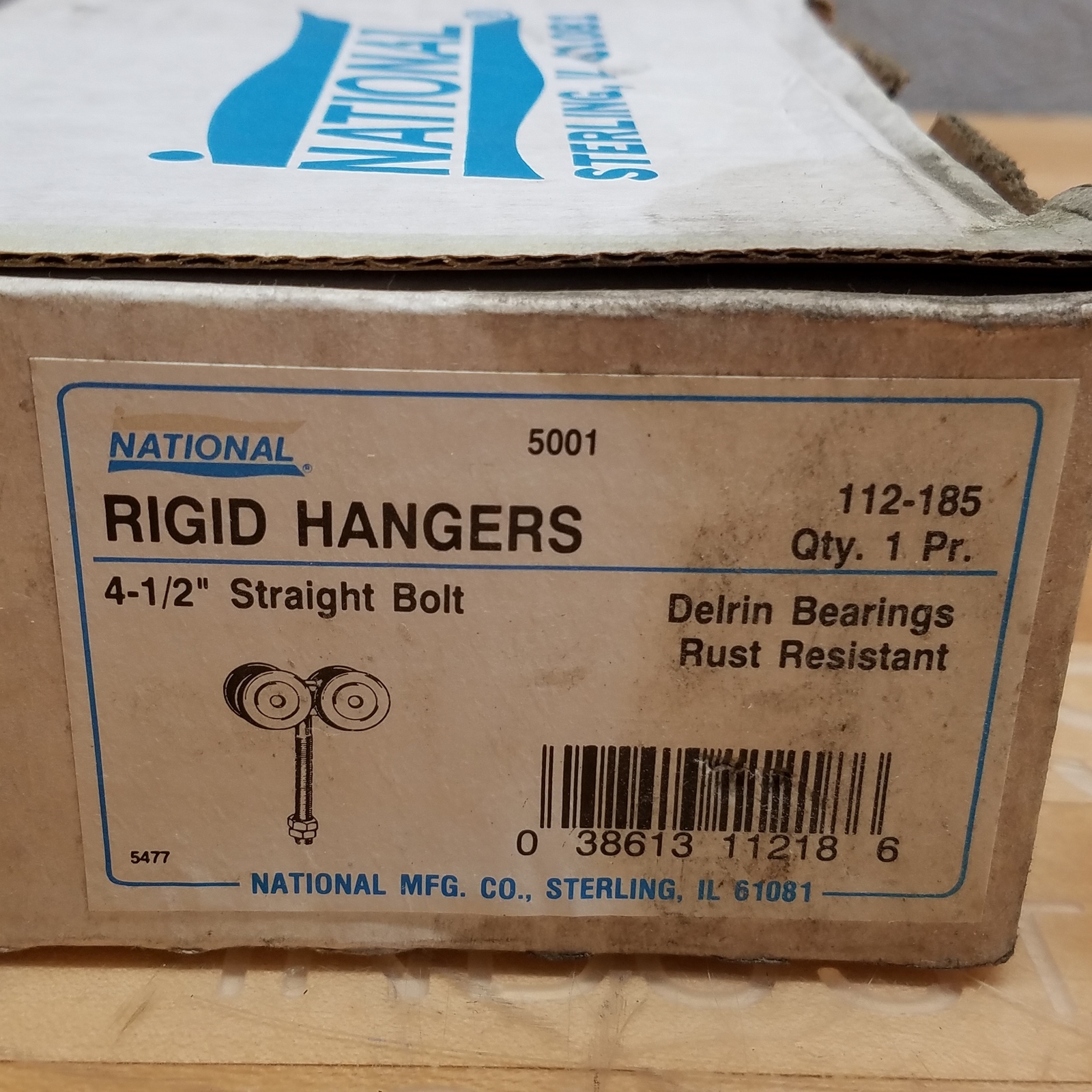 National 112-185 Rigid Hangers 4-1/2" Straight Bolt 1 Pair - for sale ...