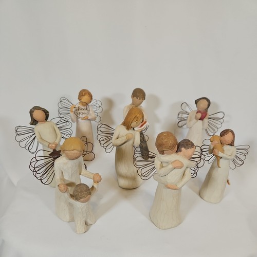 Lot 8 Vtg Willow Tree Demdaco Susan Lordi ANGEL Figurines Friendship ...