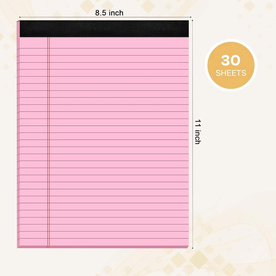 4 Pack Pink Legal Pads 8.5 X 11 Pink Note Pads 8.5 X 11 Notepad 8.5 X ...