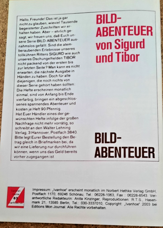 Ivanhoe Band 83 WAFFENSTILLSTAND SAMMLERAUSGABE | eBay.de