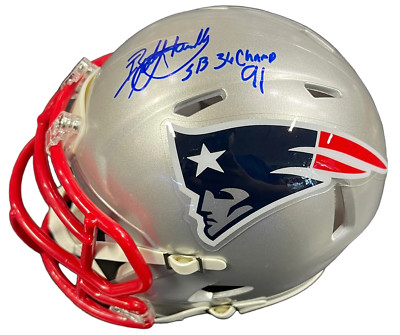 Bobby Hamilton "SB 36 Champs" Autographed New England Patriots Mini ...