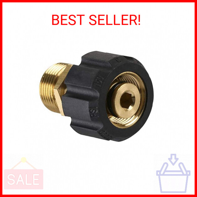 M MINGLE Pressure Washer Adapter, Metric M22 15mm Female Thread to M22 ...