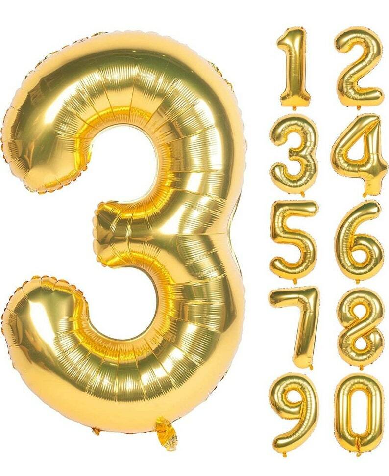40 inch GOLD Number Mylar Giant Large Balloon Birthday Anniversary ...
