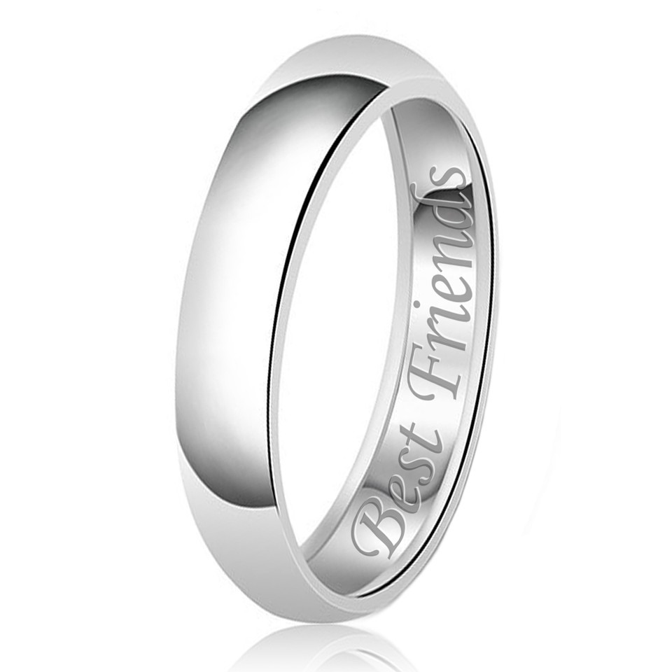 Sterling Silver 925 Solid Couples Best Friends Wedding Band Promise ...