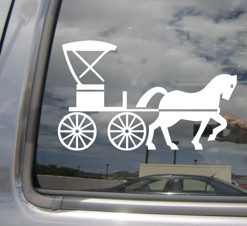 Horse and Buggy - Amish Carriage Car Bumper Window Vinyl Decal Sticker ...