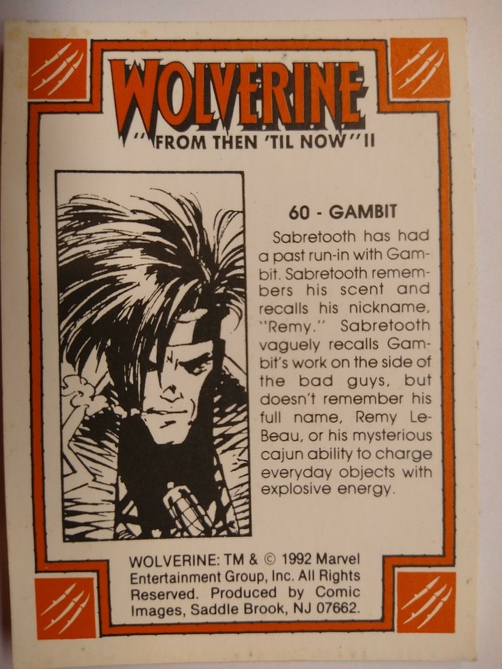 Wolverine 1992 #60 Gambit From Then 'til Now" II NEW UNCIRCULATED Primo ...