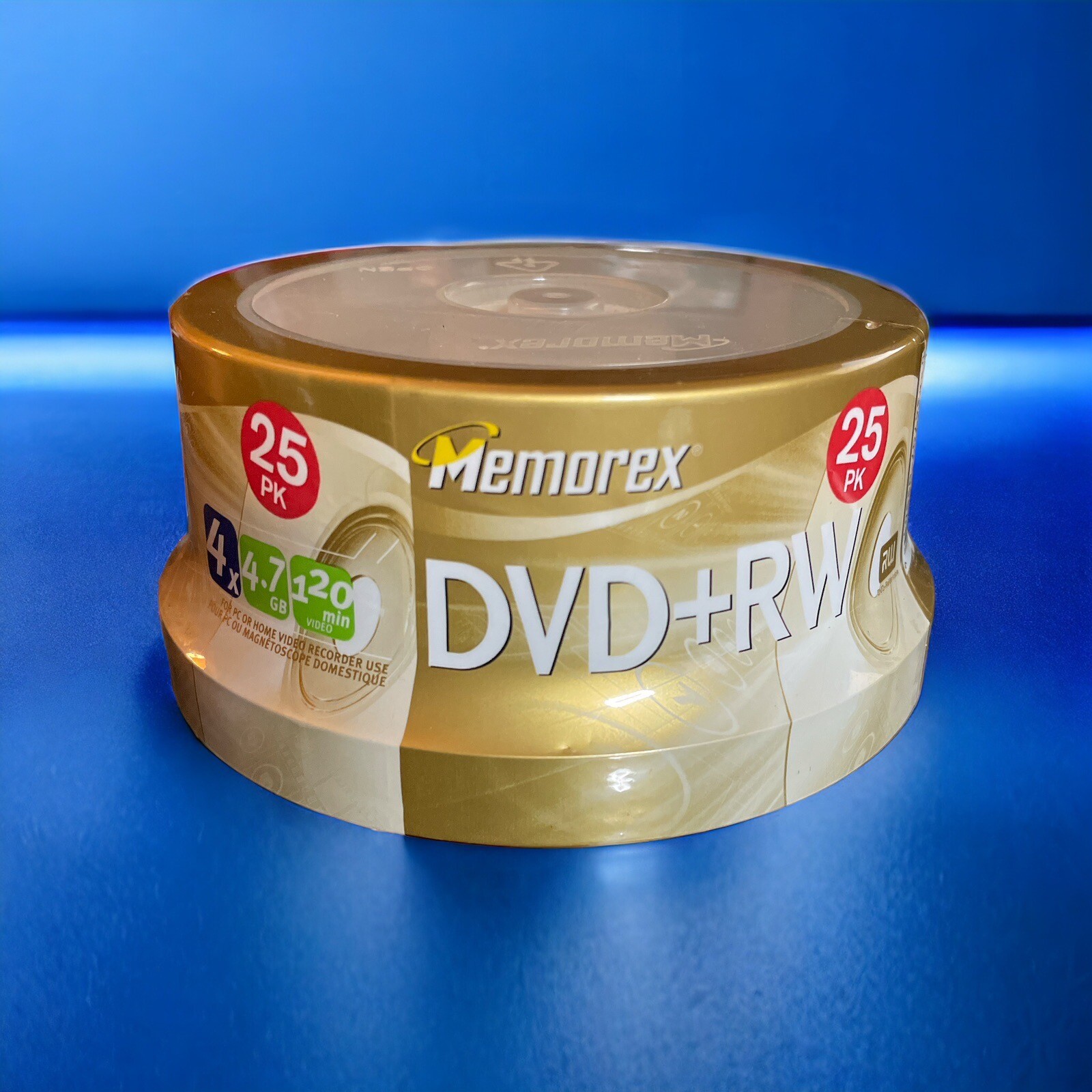 MEMOREX DVD+RW NEW SEALED 25 PACK 4X 4.7GB 120 MINUTE MEDIA | eBay