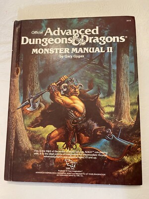 Official Advanced "D & D" Monster Manual II, by Gary Gygax, 1983, 0 ...