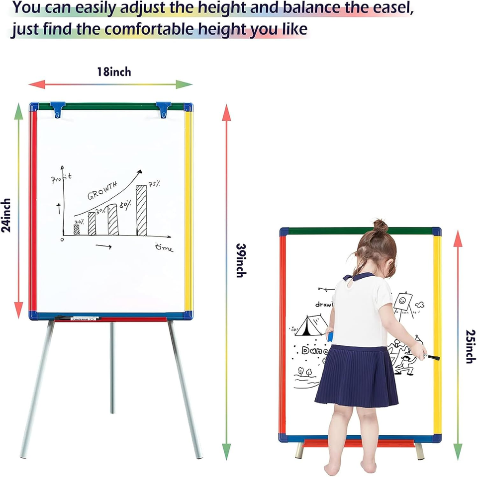 Dry Erase Board White Board for Kids 24x18 inch Art Easel for Kids ...