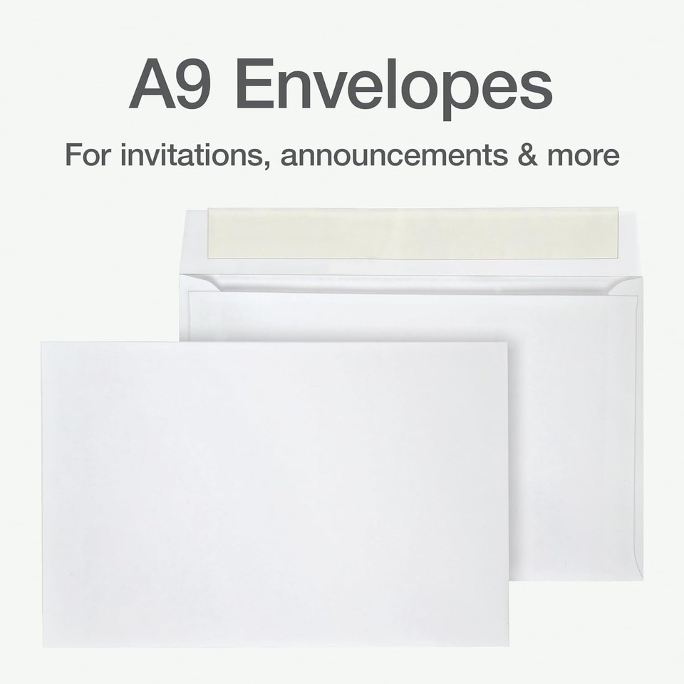 A9 Envelopes with Self Seal Closure, 5-3/4 X 8-3/4 Inches, 24 Lb. White ...