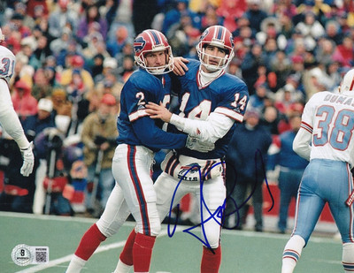 FRANK REICH signed (BUFFALO BILLS) football 8X10 photo BECKETT BAS ...