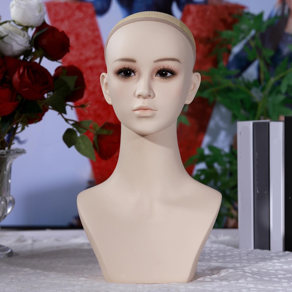 Female Mannequin Head Bust Hairdresser Hat Wig Making Wig Manikin Head ...