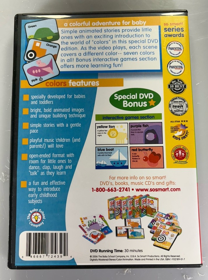 So Smart! Colors (DVD, 2006) Early Developmental For Babies 12-36 ...
