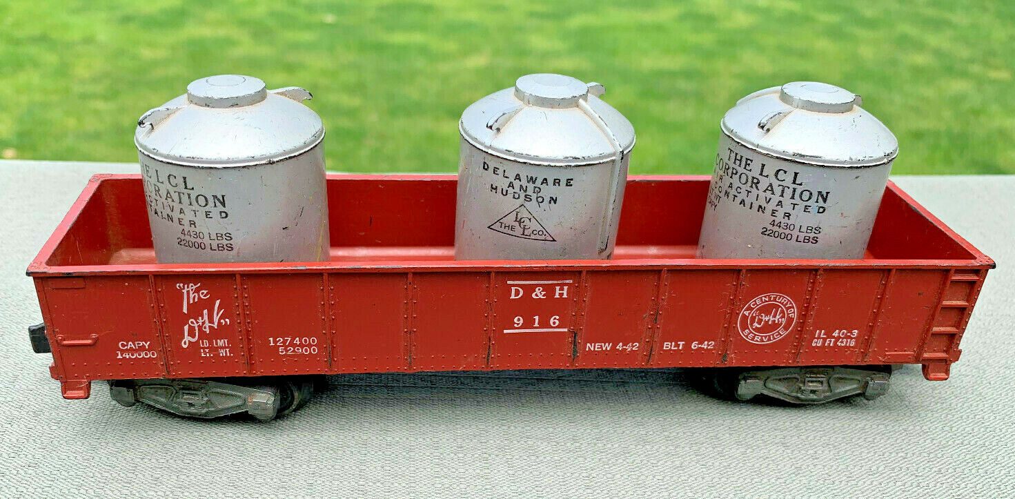 American Flyer #916 D&H GONDOLA...w (3) AIR CONTAINERS...KNUCKLE ...