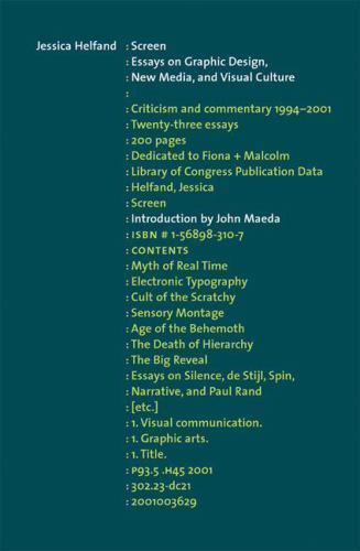 Screen: Essays on Graphic Design, New Media, and Visual Culture ...