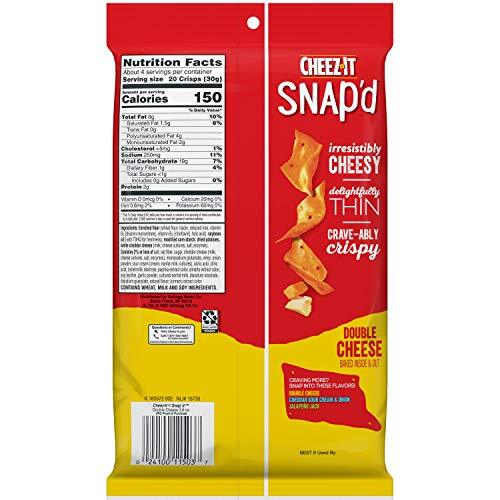 Cheez-It Snap'd, Cheesy Baked Snacks, Double Cheese, 2.2 oz Pouch (Pack ...