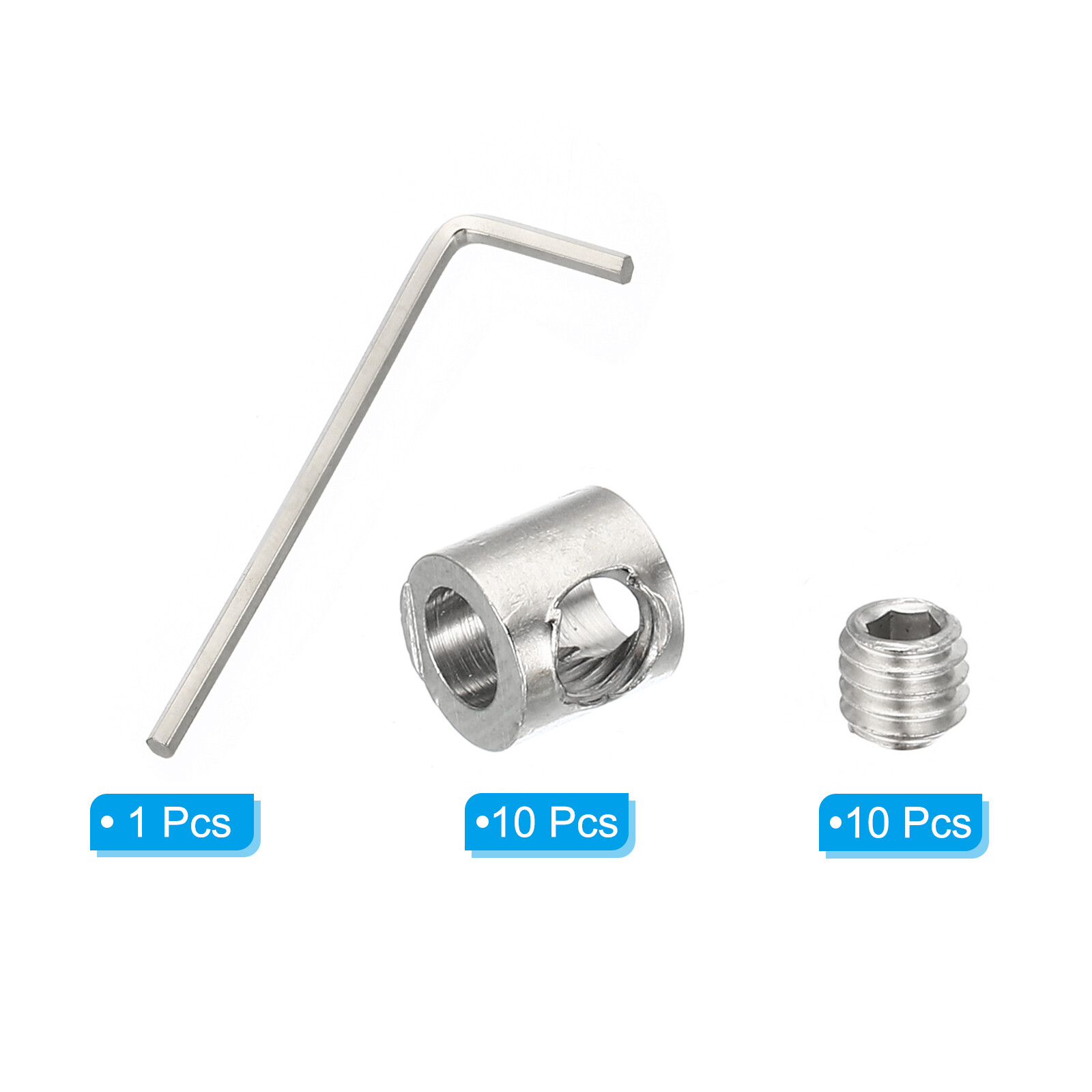 3.3mm Hole Wire Rope Clips Set, 10 Pcs Cable Clamps with Screws Spanner ...