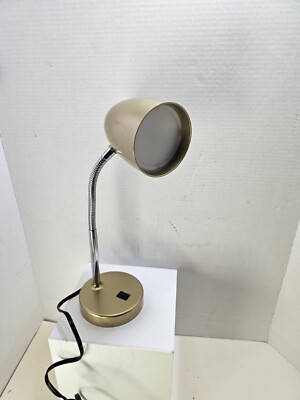 Intertek LED Flexible Brass Goose Neck Table Desk Lamp Long-Lasting | eBay