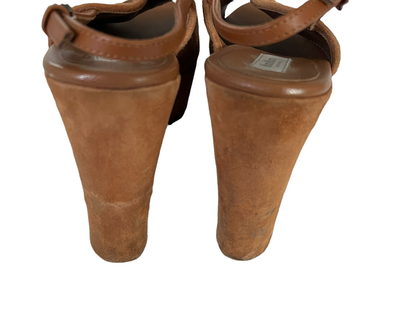 Max Mara Caramel Suede Platform High Heel Wedges Wom… - Gem