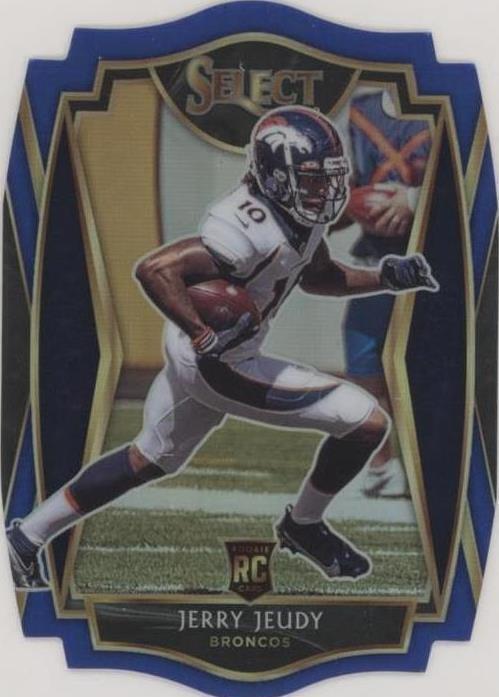 2020 Panini Select - Premier Level Jerry Jeudy #156 Blue Prizm Die-Cut ...