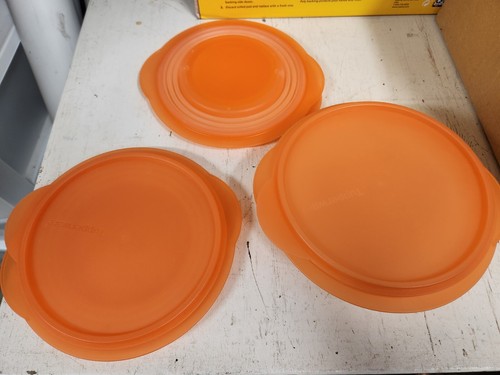 Tupperware Flat Out Collapsible Bowls w/ Lids (set of 3) Orange #5453 ...
