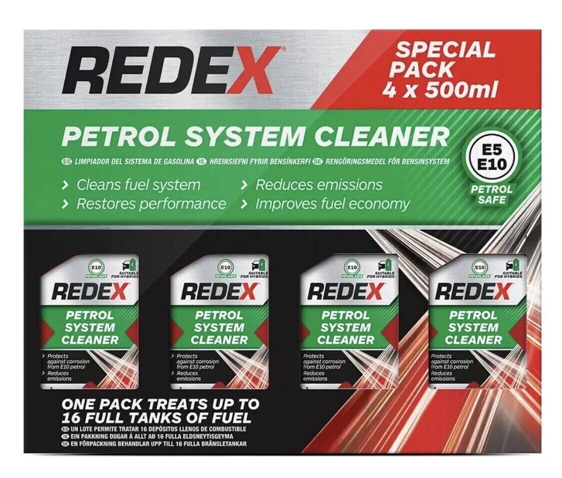 REDEX Petrol Fuel System Cleaner 4 x 500ML - Suitable For Hybrids for ...