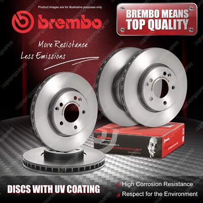 4 Brembo Front+Rear UV Coated Brake Rotors for Vauxhall Astra MK IV T98 ...