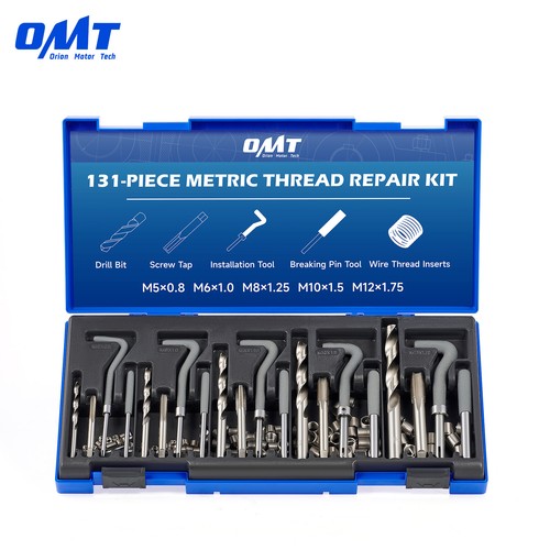 OMT 131pc Thread Repair Kit Helicoil Repair Kit Metric Sizes M5 M6 M8 ...