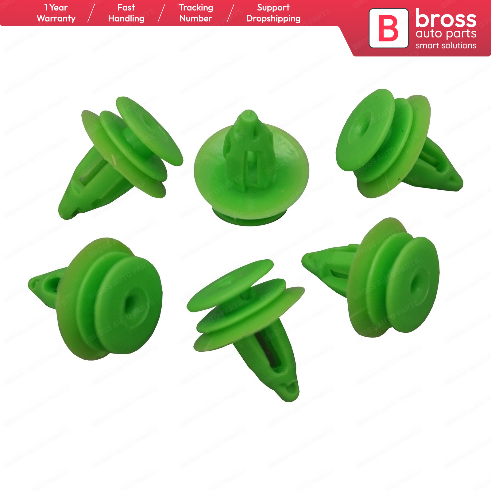 Bross BCF5047 10 Pieces Door Trim Panel Retainer 0089880978 Green for ...