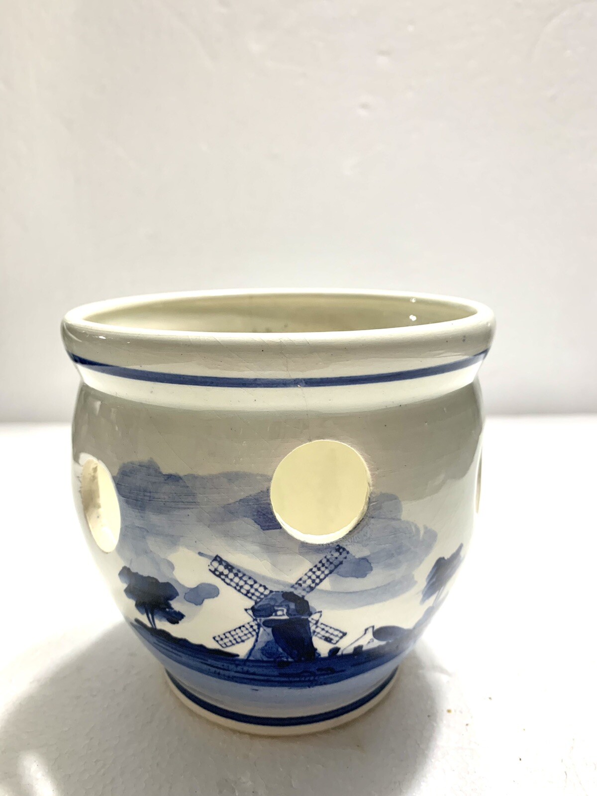 Vintage Delft Blue & White Hand Painted Crocus Bowl Planter Holland ...