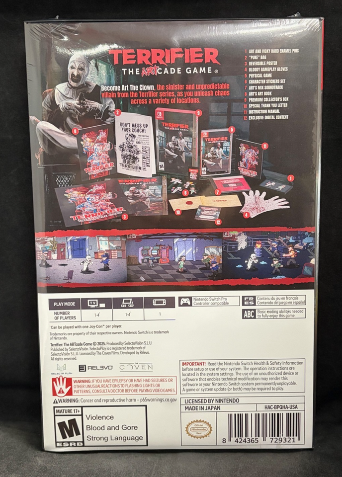 Terrifier The Artcade Game Limited Collector's Edition (Nintendo Switch ...