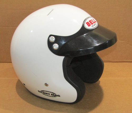 Bell Sport Mag Motorcycle Helmet white XL 62 w/visor (no sunshade) | eBay