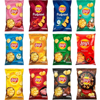 Potato Chips Lays Various Flavors Ukrainian Чипсы Чіпси Lay's 120 g / 4 ...