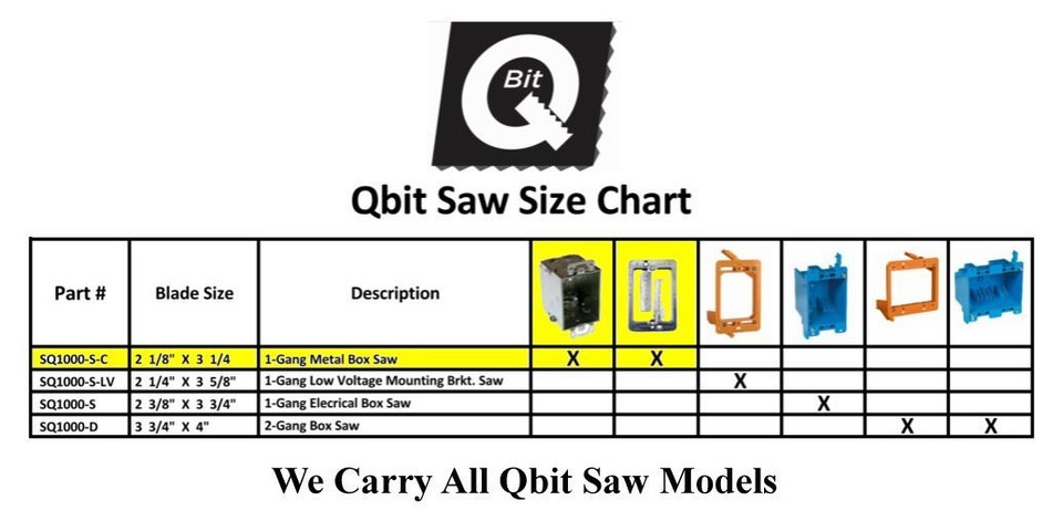 QBit SQ1000-S-C Metal Oscillating Tool Saw Blade Cut Single Gang Wall ...