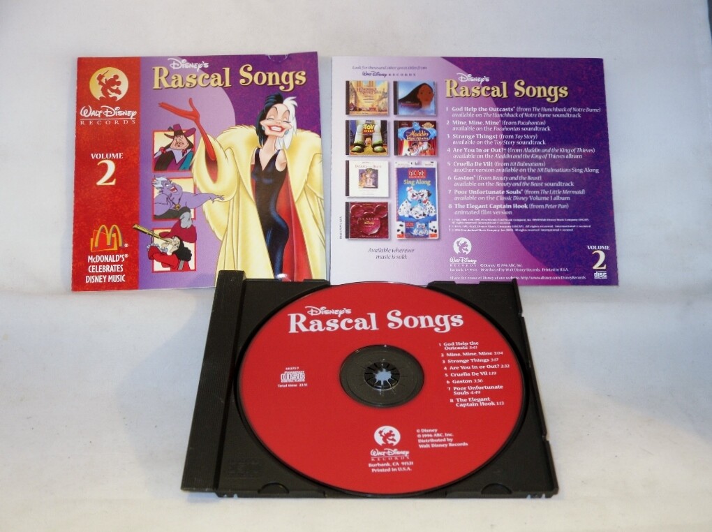 Various - Disneys Rascal Songs Vol 2 Promotional ONLY CD ** Free ...