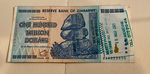 100 TRILLION DOLLAR ZIMBABWE AA 2008 SERIES P91 -chikwereti” system ...