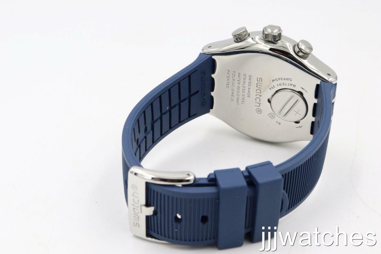 Swatch Dateline Chronograph Quartz Blue Dial Men's Watch YVS482 for ...