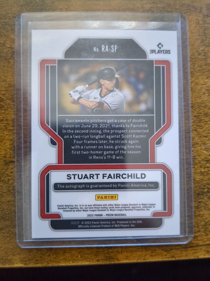 2022 Panini Prizm - Rookie Autographs #RA-SF Stuart Fairchild (AU, RC ...
