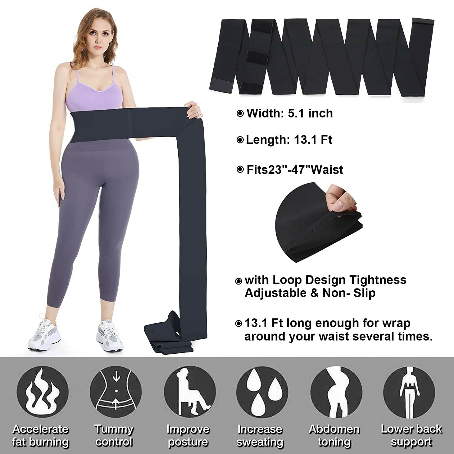 Waist Trainer For Women Lower Belly Waist Wraps For Stomach Bandage ...