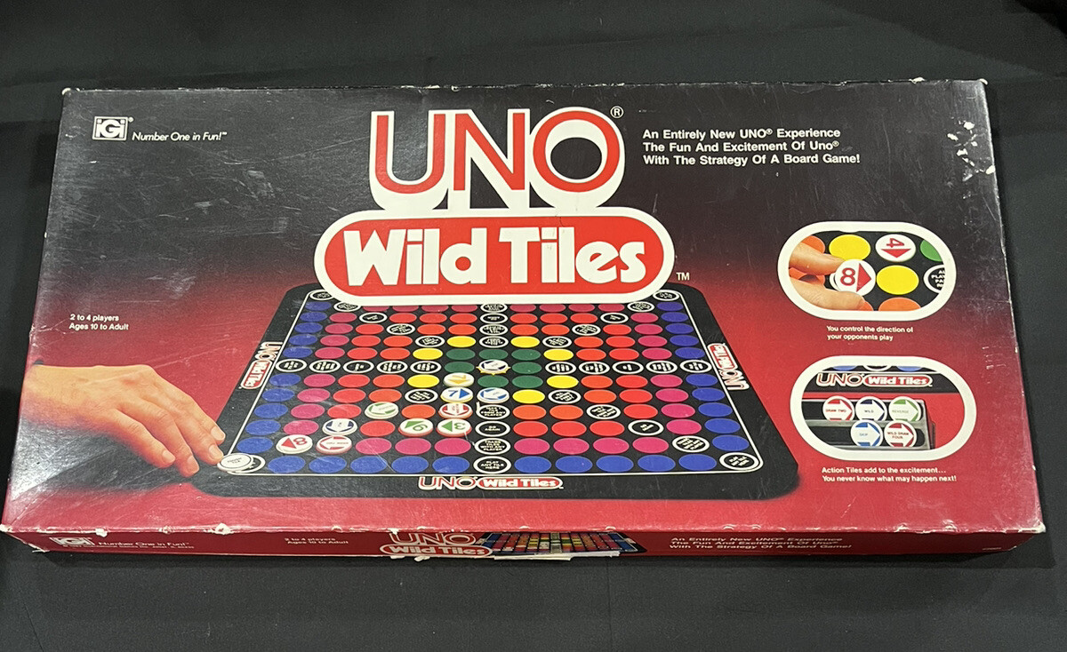 Vintage Uno Wild Tiles Board Game By International Games 1982 100% ...