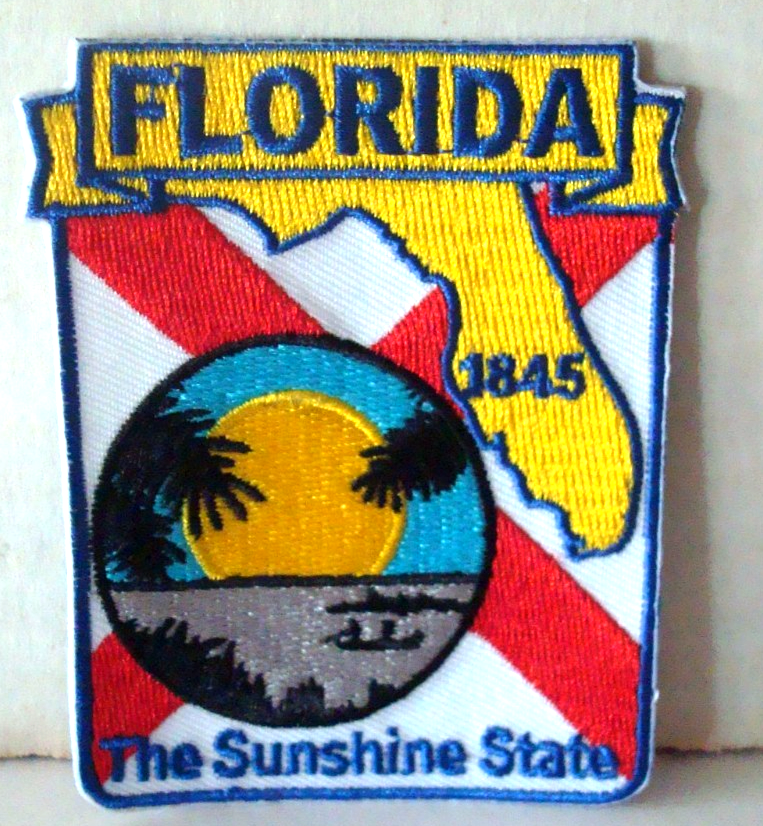 FLORIDA STATE Travel Souvenir embroidered iron on patch 3 &1/2 inch | eBay
