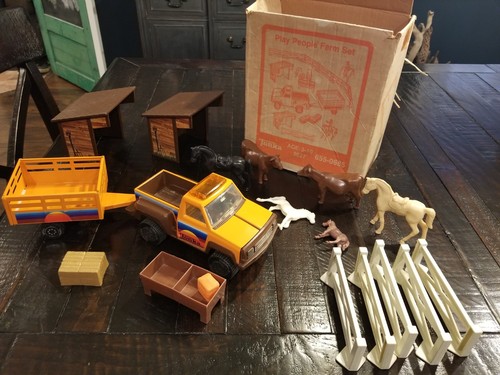 Antique Tonka Play People Farm Various Pieces From Set Along With Box ...