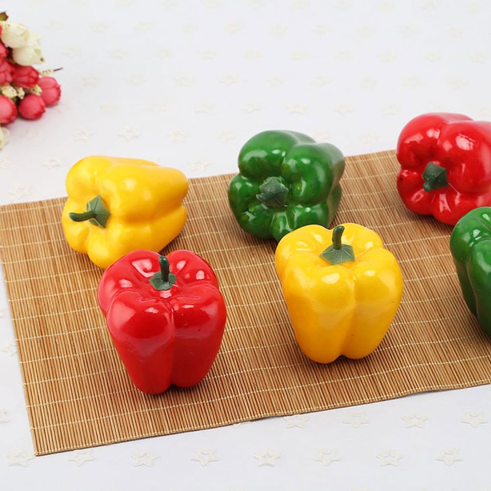 6 Pcs Decorative Bell Pepper Models Artificial Vegetables Realistic ...