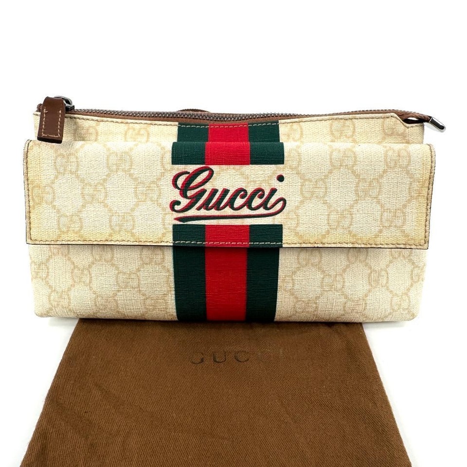 GUCCI GG Sherry Line Shoulder Bag PVC Beige Authentic G09213077 | eBay
