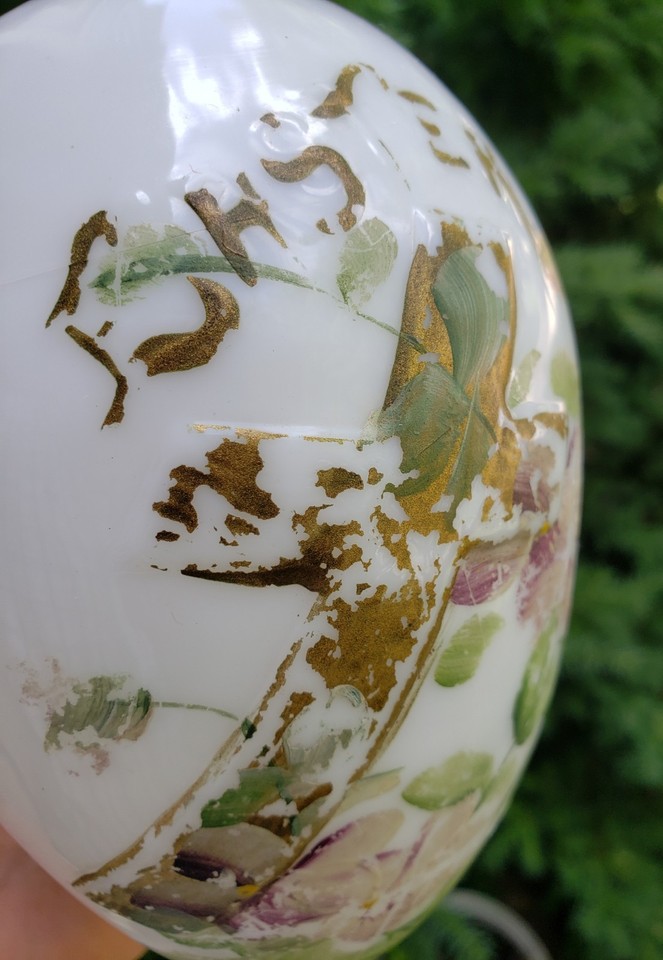 Antique Victorian Milk Glass Hand Blown 6" Easter Egg Embossed Cross | eBay