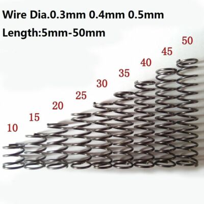 10pcs Wire Dia.0.3mm-0.5mm OD 2mm-10mm Small Springs Compression Spring ...