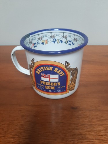 British Royal Navy Pusser's Rum Tin Enamel Mug British Virgin Islands ...