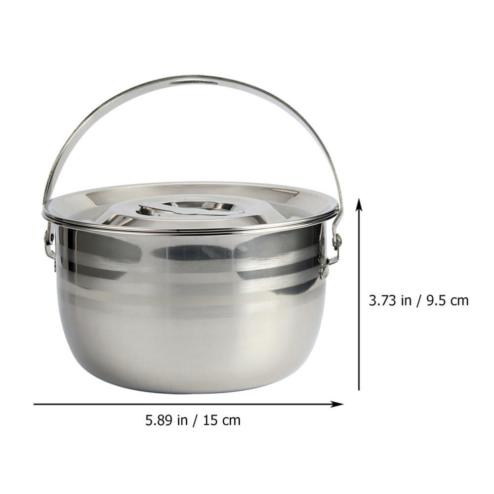 Camping Pot Stainless Steel Child Thicken Stew Cooking Supply Utensils ...